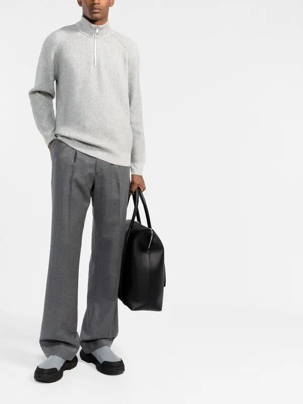 Brunello Cucinelli Zip-up Ribbed Turtleneck Jumper