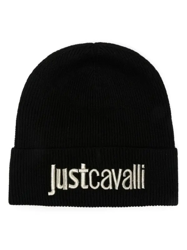 Just Cavalli Logo Embroidery Beanie - Black