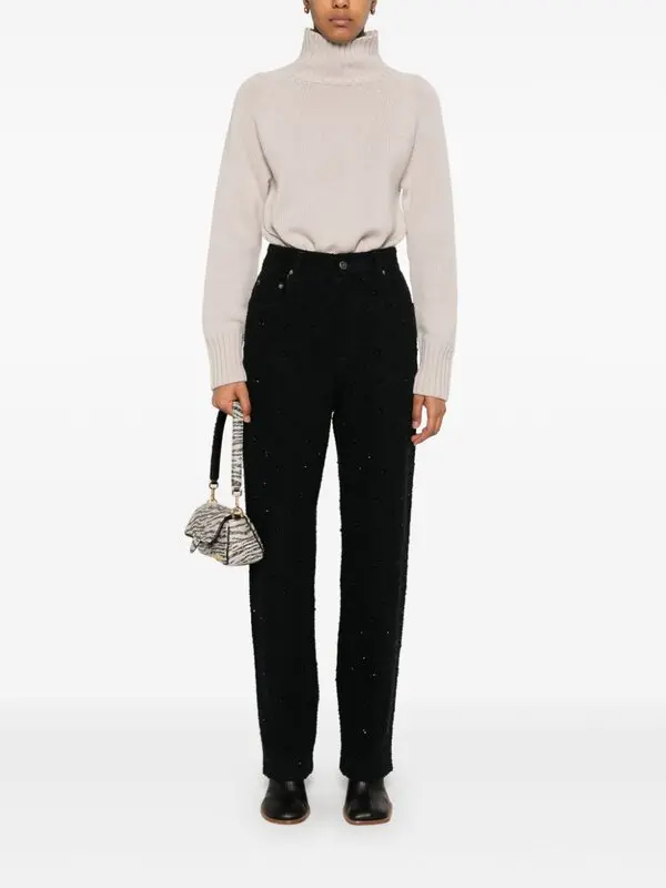 GOLDEN GOOSE Crystal-embellished Straight Leg Trousers