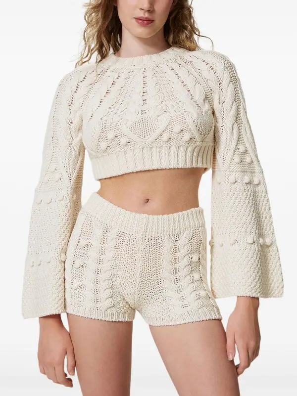 TWINSET Wool Cropped Sweater