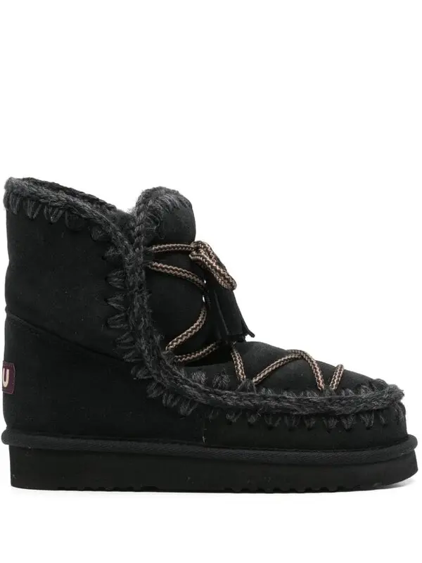 Mou Calf Suede Shearling Lined Ankle Boots