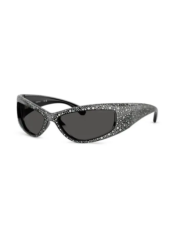 SWAROVSKI Crystal-embellished Rectangle Sunglasses - Black