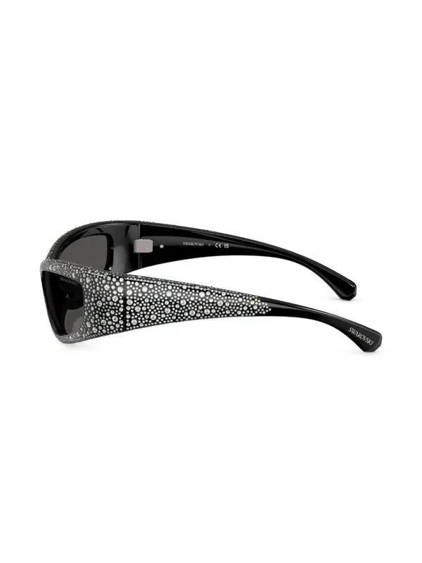 SWAROVSKI Crystal-embellished Rectangle Sunglasses - Black