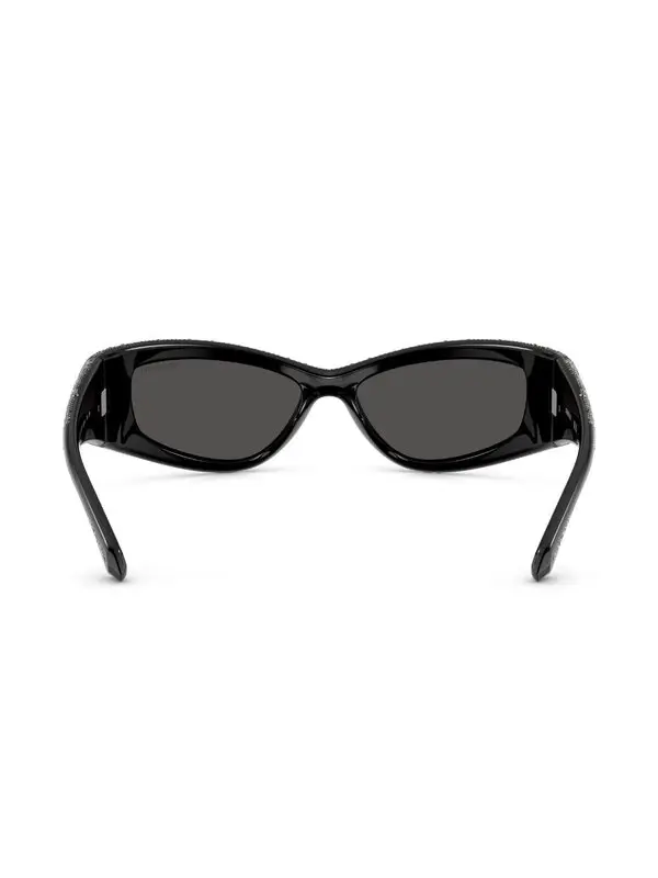 SWAROVSKI Crystal-embellished Rectangle Sunglasses - Black