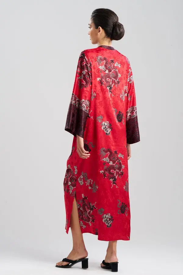 Natori Imperial Dragon Jacquard Zip Caftan