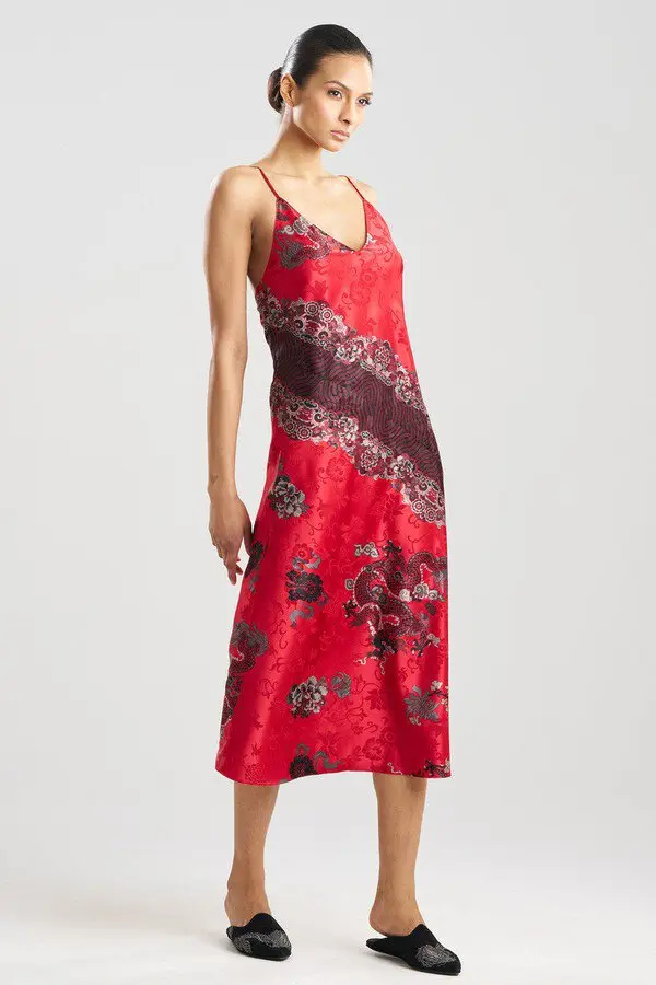 Natori Imperial Dragon Jacquard Slip Dress