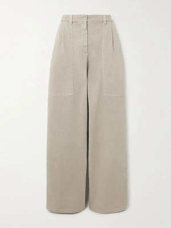 Brunello Cucinelli Cotton-twill Wide Leg Pants