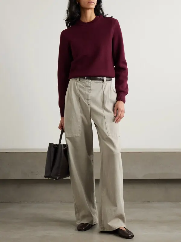 Brunello Cucinelli Cotton-twill Wide Leg Pants
