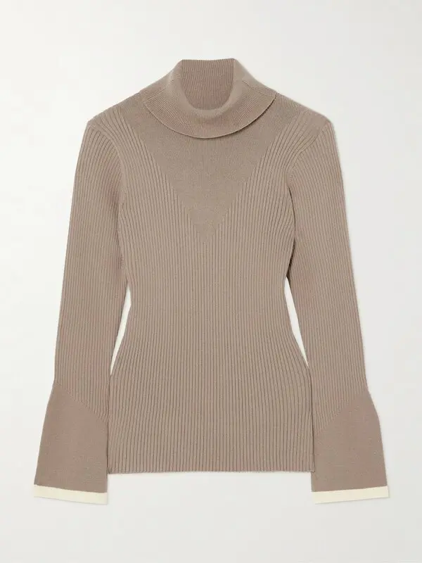 Varley Ravena Ribbed-knit Turtleneck Top