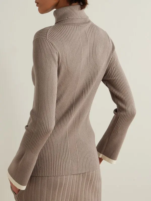 Varley Ravena Ribbed-knit Turtleneck Top