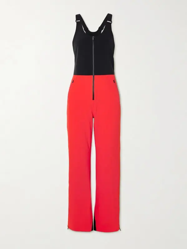 Aztech Mountain Top To Bottom Paneled Stretch Salopettes - Red