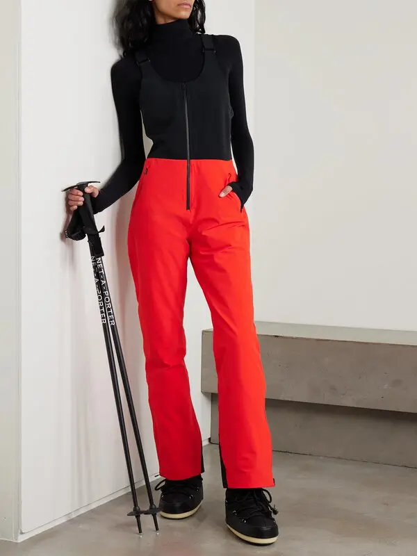 Aztech Mountain Top To Bottom Paneled Stretch Salopettes - Red