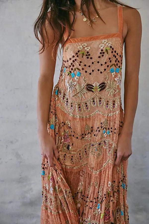 Free People Goldie Maxi Dress - Autumn Combo