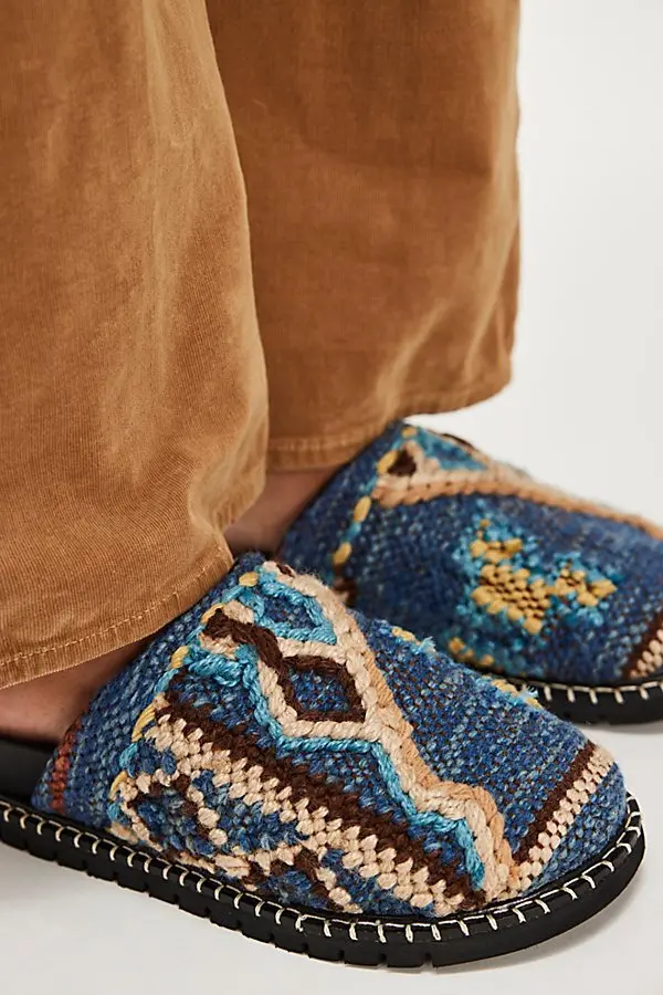 Free People Magic Carpet Mules - Blue Combo