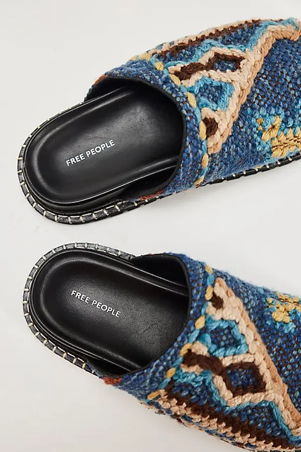 Free People Magic Carpet Mules - Blue Combo