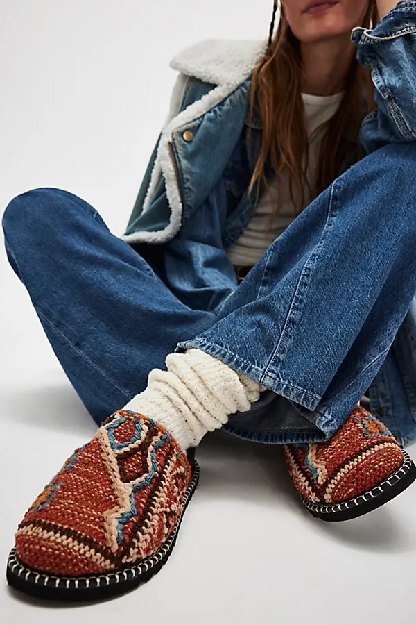 Free People Magic Carpet Mules - Terracotta Combo