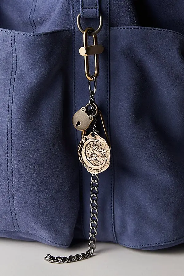Free People Suede Caravan Tote - Denim