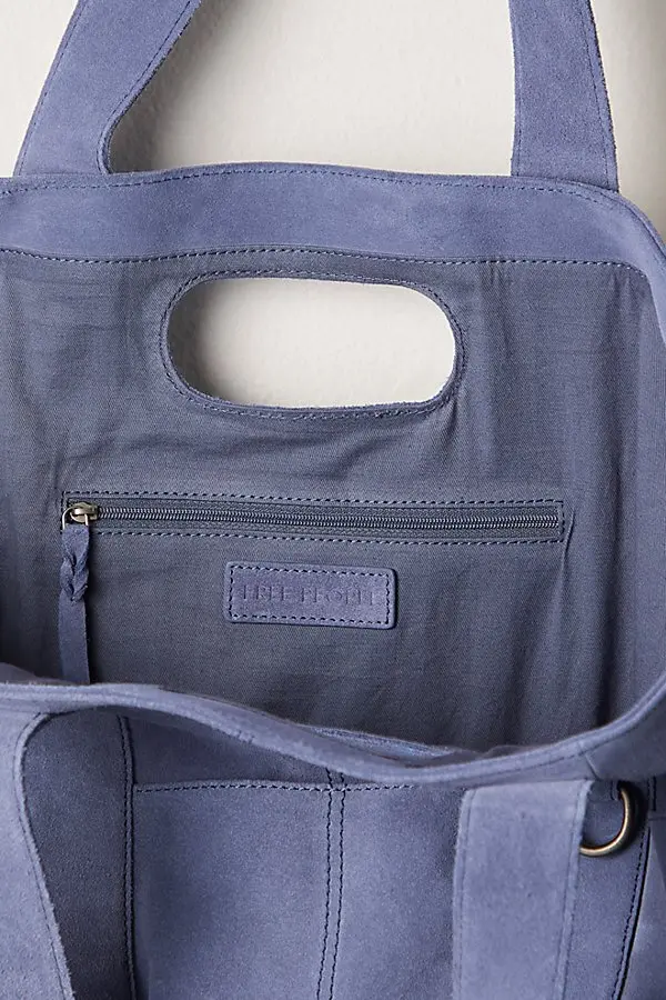 Free People Suede Caravan Tote - Denim