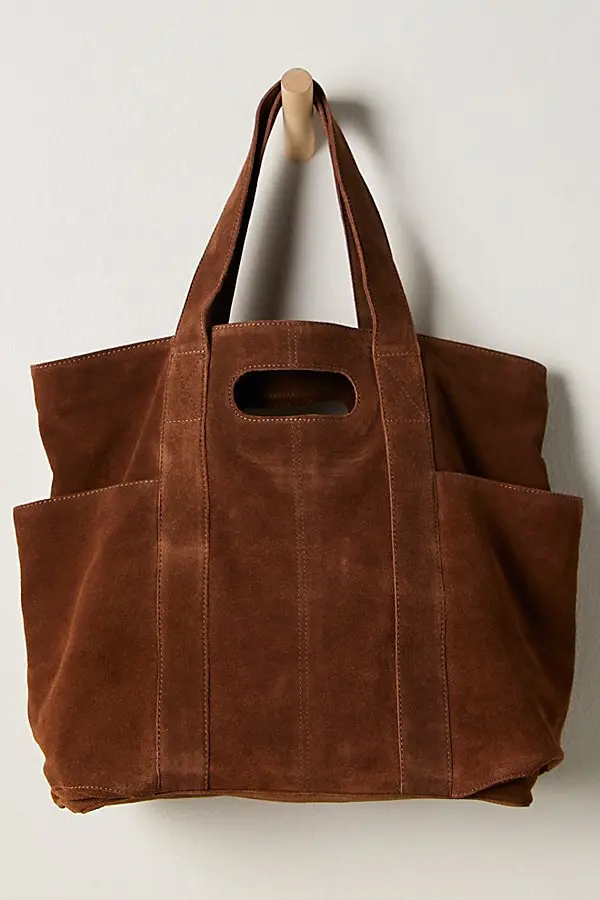Free People Suede Caravan Tote Bag - Espresso | Editorialist