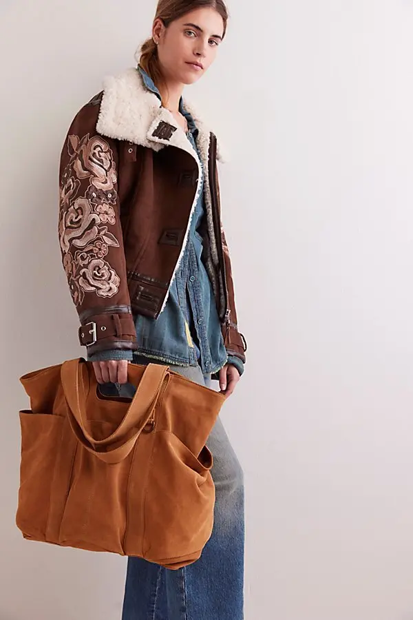 Free People Suede Caravan Tote Bag