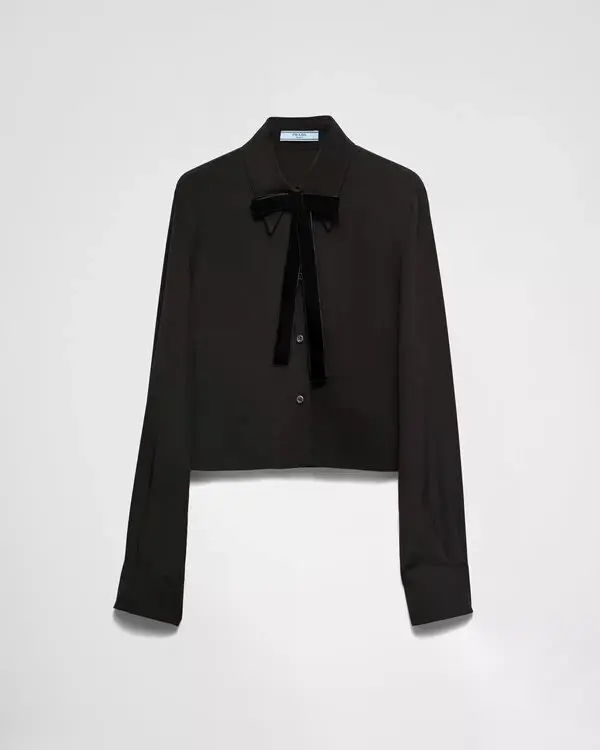 Prada Crepe De Chine Shirt - Black