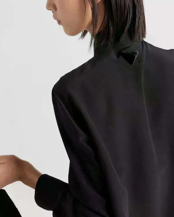 Prada Crepe De Chine Shirt - Black