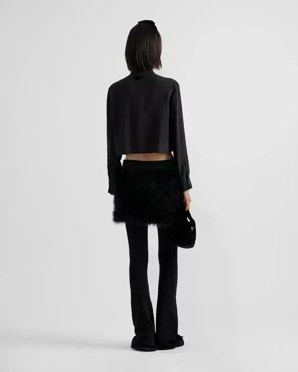 Prada Crepe De Chine Shirt - Black