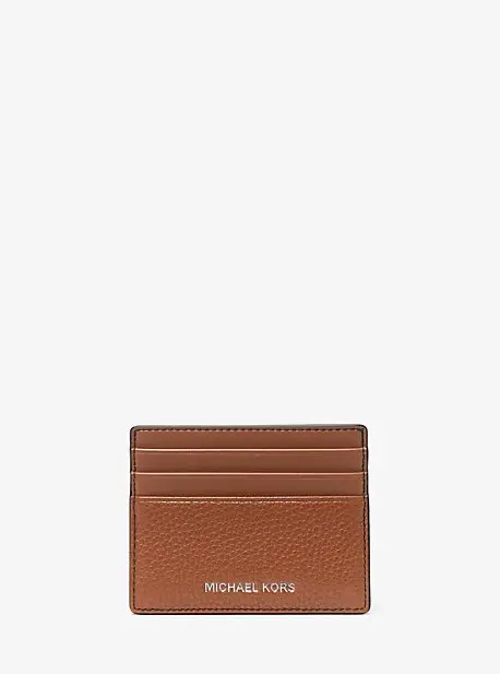 Michael Kors Cooper Pebbled Leather Tall Card Case - Brown