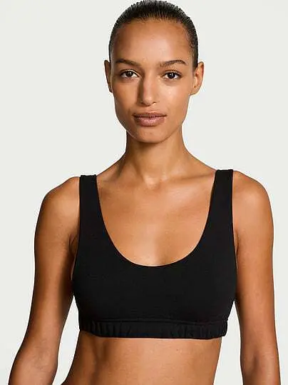 Victoria's Secret Brushed Modal Fleece Lounge Bralette - Black