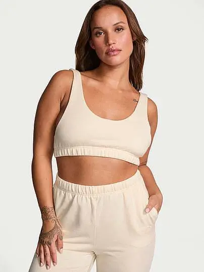 Victoria's Secret Brushed Modal Fleece Lounge Bralette - White,ivory