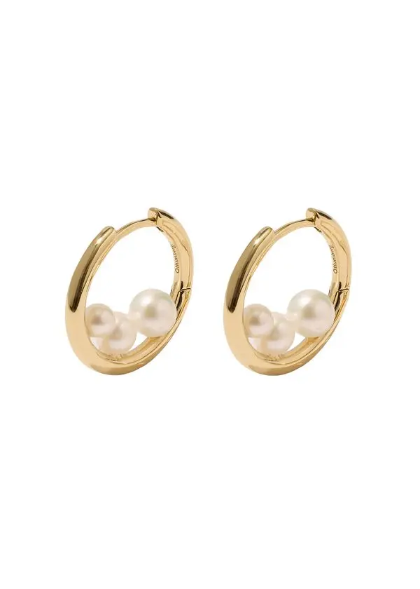 OTIUMBERG Trio Pearl Hoop Earrings - Gold