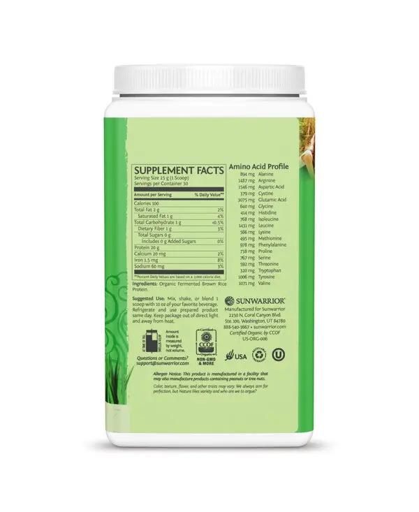 SUNWARRIOR Classic Organic Protein Powder