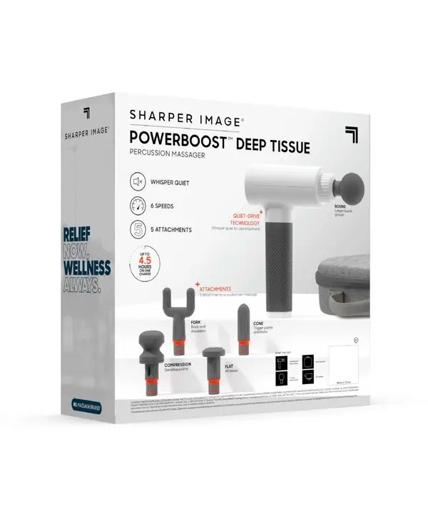 SHARPER IMAGE Powerboost Deep Tissue Percussion Massager Version 3 - White