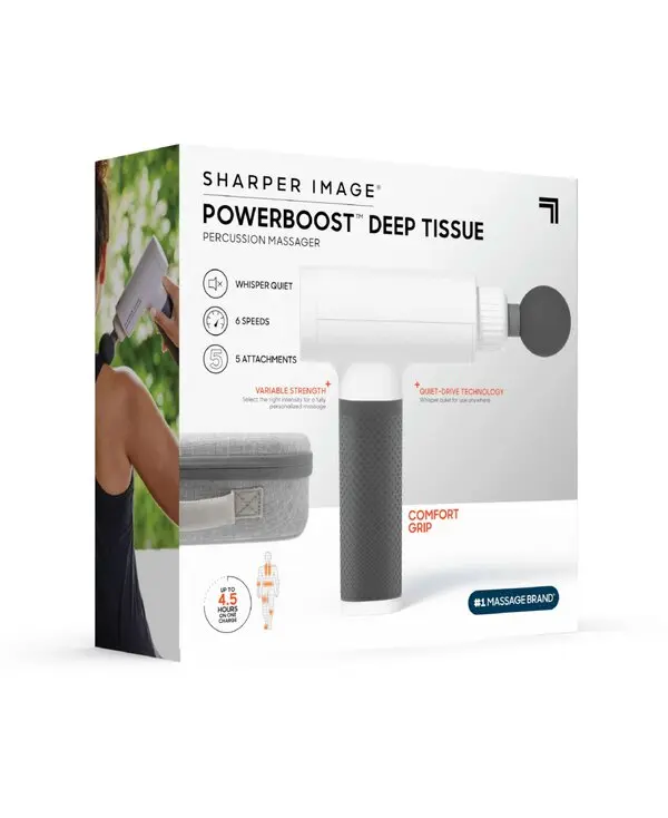 SHARPER IMAGE Powerboost Deep Tissue Percussion Massager Version 3 - White