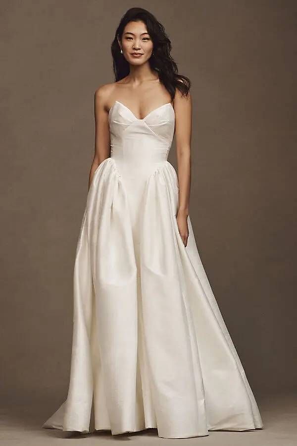 Watters Willow Ember Strapless Dupioni Wedding Gown