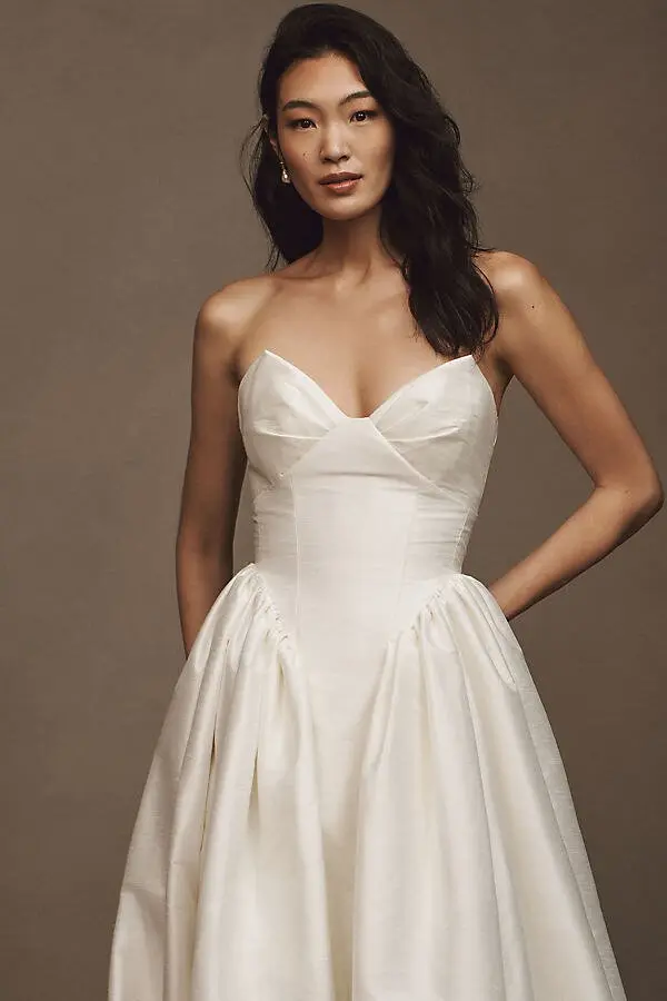 Watters Willow Ember Strapless Dupioni Wedding Gown