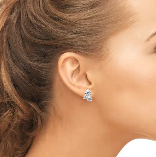 DONATELLO GIAN Name Sterling Tri Stone Earrings
