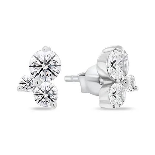 DONATELLO GIAN Name Sterling Tri Stone Earrings - Silver