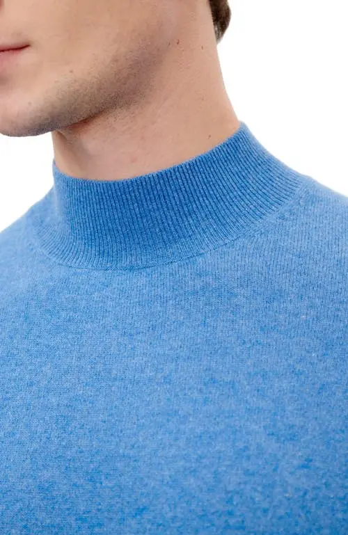 Gobi Cashmere Essential Mock Neck Cashmere Sweater - Blue