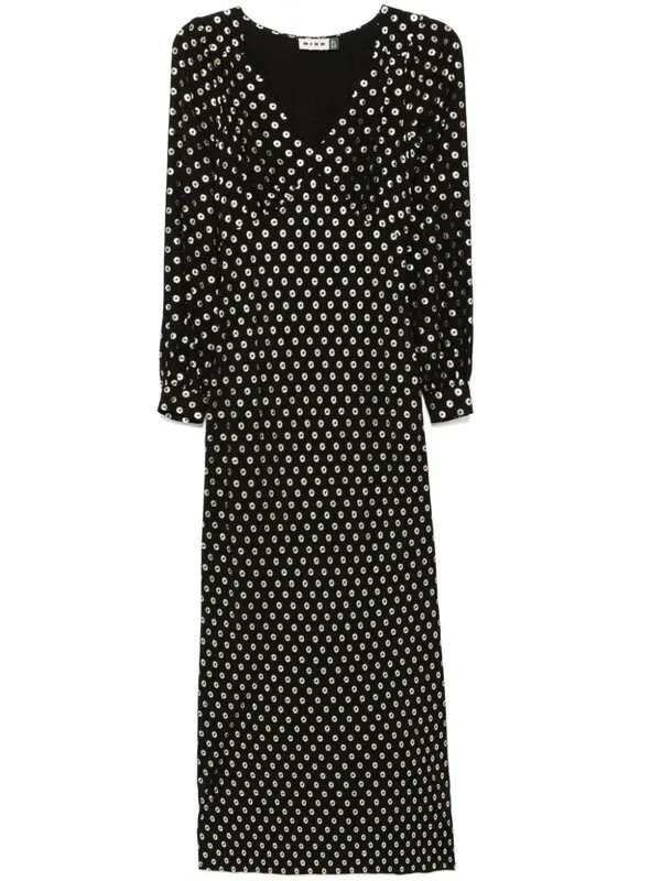 knee length dresses for ladies Z Supply Women's Mavis Dulce Floral Midi Dress, Rose Mauve, Large