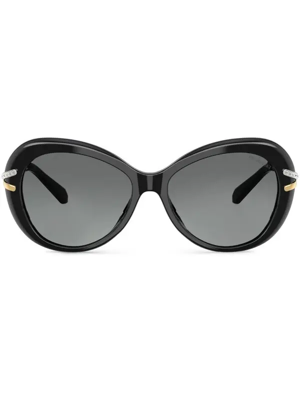 SWAROVSKI Crystal-embellished Oversized Sunglasses - Black