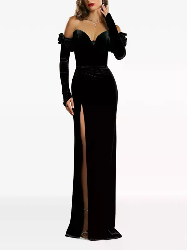 CRISTALLINI Brigitte Maxi Dress - Black