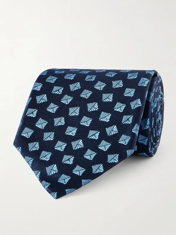 Charvet 8.5cm Silk-jacquard Tie - Blue