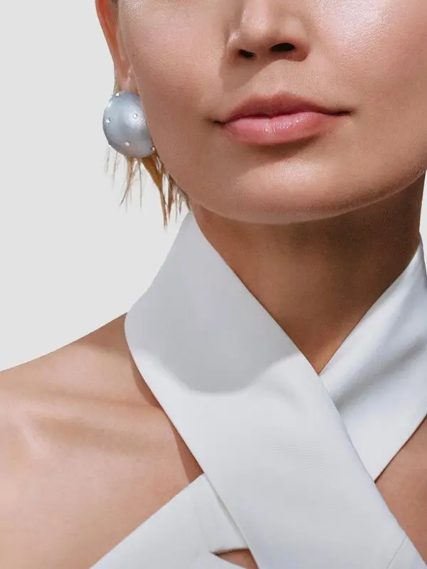 SAULÉ La Dolce Vita Gaia Mixed-media Midi Stud Earrings