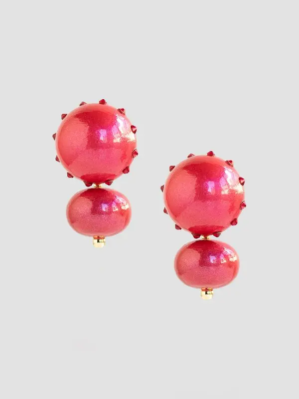 SAULÉ La Dolce Vita Livia 18k-gold-plated & Crystal Earrings - Coral Sunset