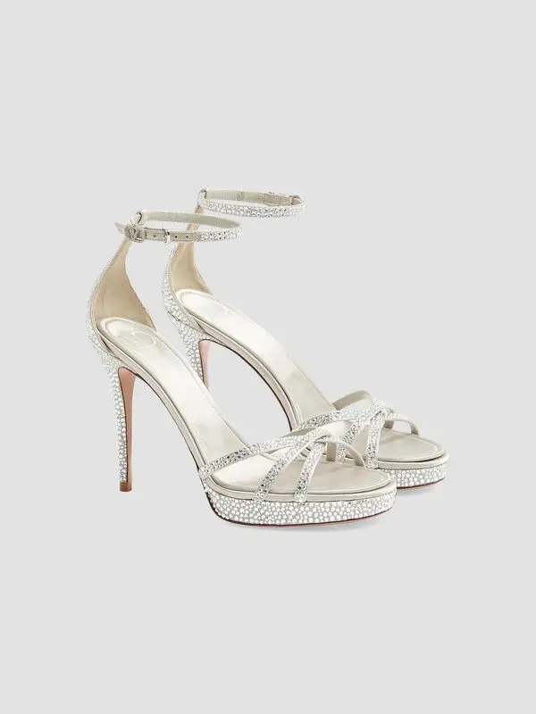 Valentino Garavani Eveninglam 120mm Platform Sandals With Crystals