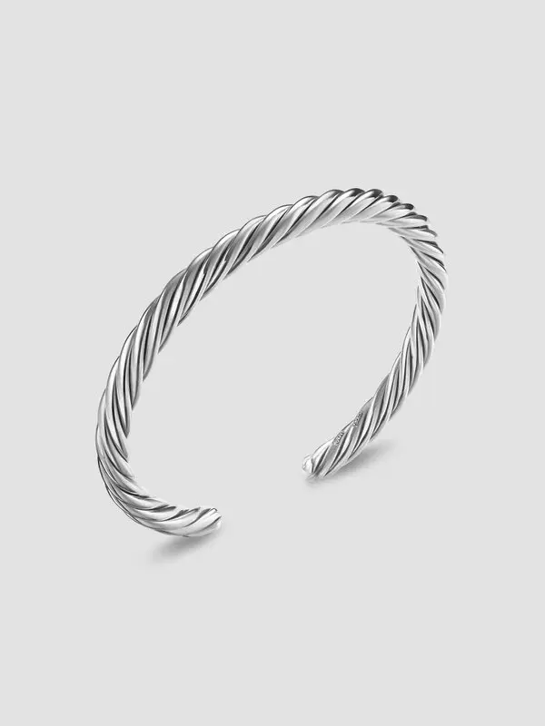 David Yurman Cable Cuff Bracelet In Sterling 6mm