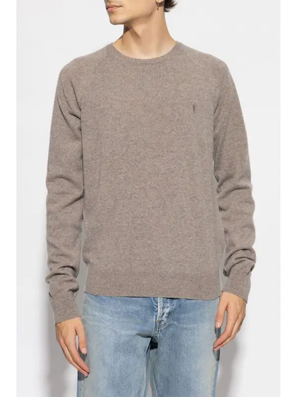 Saint Laurent Cashmere Crewneck Jumper - Dove Grey