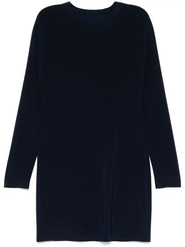 Norma Kamali Crewneck Mini Dress In Blue - 27% Off | Editorialist