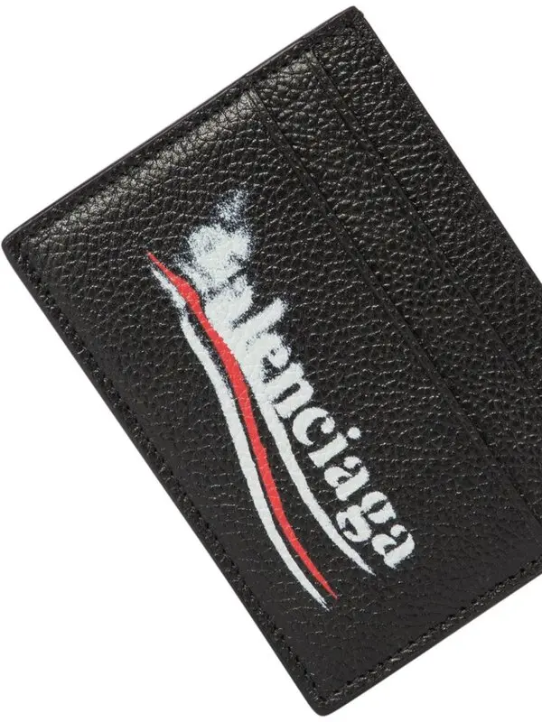 Balenciaga Leather Credit Card Case - Black